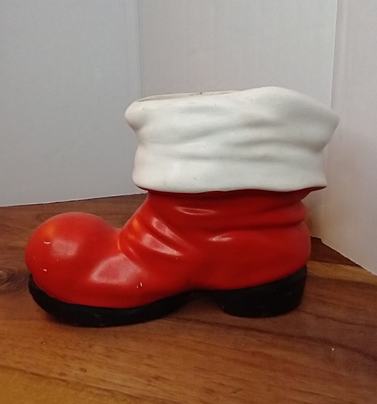 Unmarked | Accents | Vintage Ceramic Santa Boot Planter | Poshmark